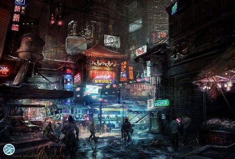 Digital Art Science Fiction Signs Cyberpunk City Futuristic Asian