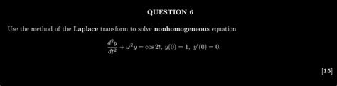 Solved Use The Method Of The Laplace Transform To Solve Chegg