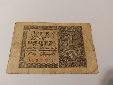 Banknot 1 złotych 1941 | Łódź | Licytacja na Allegro Lokalnie