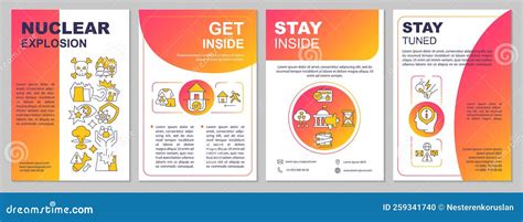 Nuclear Explosion Red Gradient Brochure Template Stock Vector