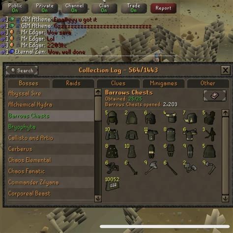 Completed Barrows Log Ironman 2203 Kc Ahrim Top Last Item R Osrs
