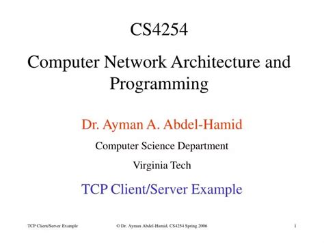 ppt cs4254 computer network architecture and programming powerpoint presentation id 1076079