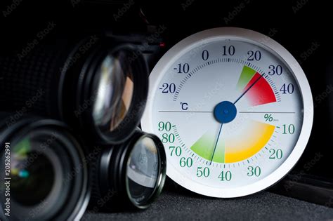 Analog Thermometer And Hygrometer And Photography Equipment Stock Photo Adobe Stock