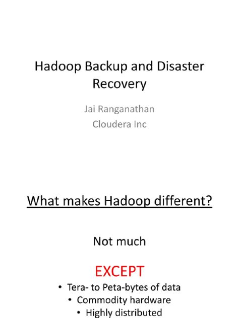 Hadoop Backup And Disaster Recovery Pdf