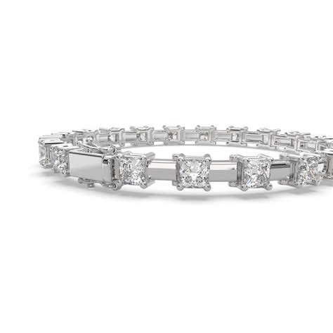Iolanthe Princess Cut Diamond Tennis Bracelet Prong Set 10 Ctw Nivetta