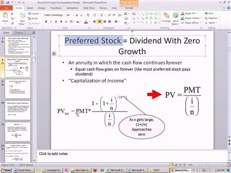 how to calculate the value of a preferred stock in microsoft excel
