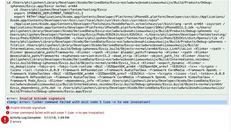 Ios Apple Mach O Linker Id Error And Invalid Bitcode Signature
