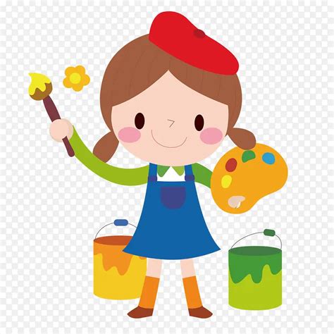 可爱绘画女孩矢量卡通png图片素材下载图片编号yxberedy 免抠素材网