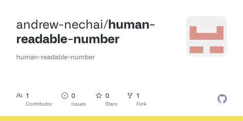 Github Andrew Nechai Human Readable Number Human Readable Number