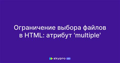 Ограничение выбора файлов в HTML атрибут multiple