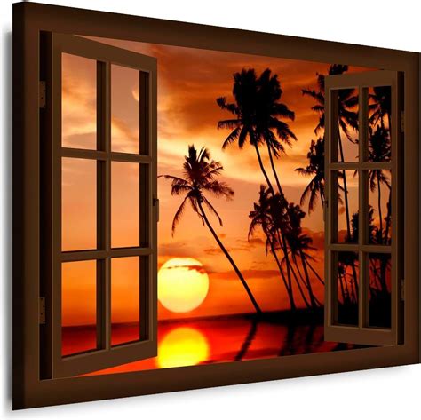 Amazon De Boikal Wandbilder Fensterblick 60 X 50 Cm Leinwandbild