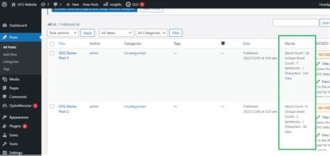 How To Add Word Count In The WordPress Dashboard GeeksforGeeks