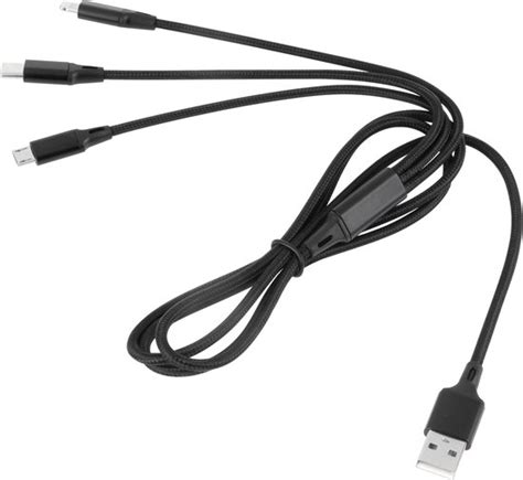 3 In 1 Oplaadkabel Van USB A Naar Micro USB USB C Lightning 100 Cm Bol