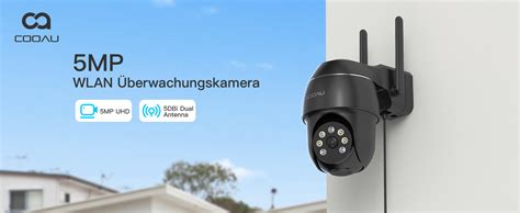 COOAU 5MP Überwachungskamera Aussen WLAN 355 90PTZ IP Outdoor Kamera