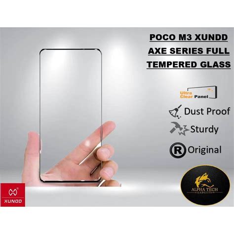Poco M3 Xundd Axe Series Full Tempered Glass Screen Protector Complete