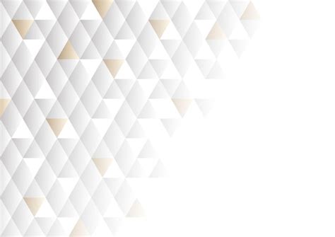 Fondo geométrico abstracto blanco y dorado Vector Premium