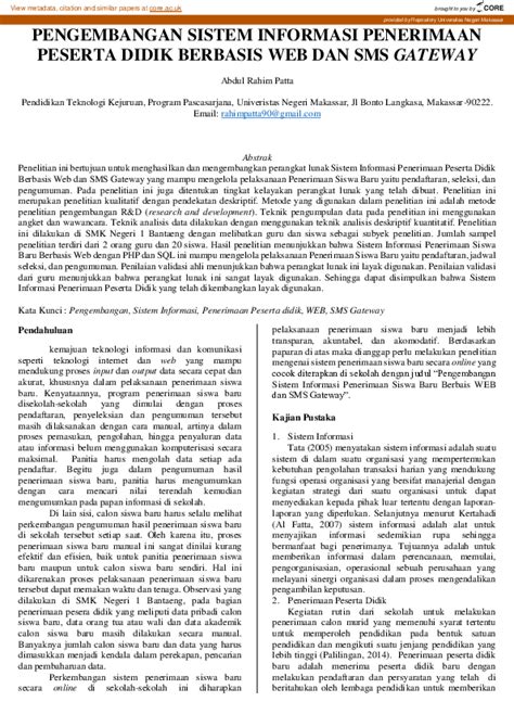 pdf pengembangan sistem informasi penerimaan peserta didik berbasis