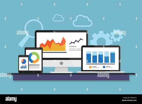 Devices Data Business Analysis Vector Illustration Stock Vector Image