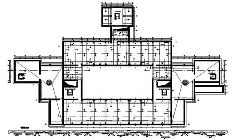 2d Design Of Formwork Level Of Central Block With Detail Autocad