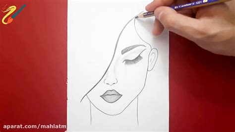 آموزش طراحی چهره دختر زیبا با مداد دیدئو Dideo