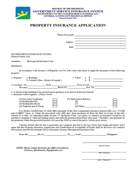 Property Insurance Application Form Pdf Insurance Property Insurance
