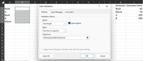 can excel do dynamic cell character limits r excel
