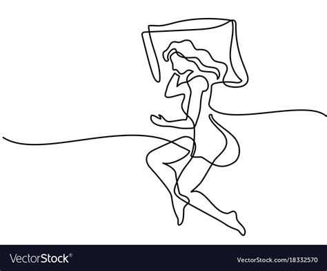 Beautiful Woman In Sleeping Pose On Pillow Vector Image On Vectorstock