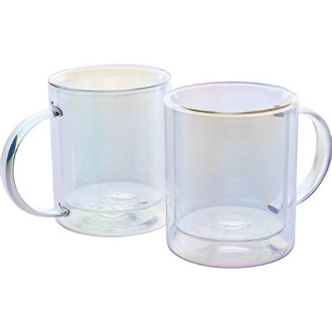Doppelwandiger Deluxe Becher Aus Galvanisiertem Ml Transparent Glas G Als