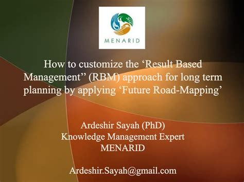 How To Customize The ‘result Based Management Rbm Approach For Long Term Planning By How To Customize The ‘result Based Management Rbm Approach For Long Term Planning By