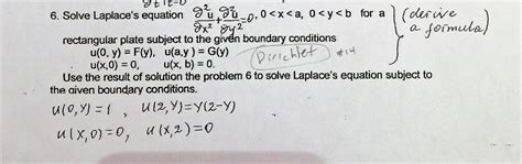 Solved Solve Laplaces Equation U U 0