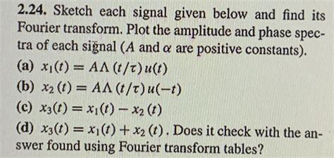 Solved 224 ﻿sketch Each Signal Given Below And Find Its