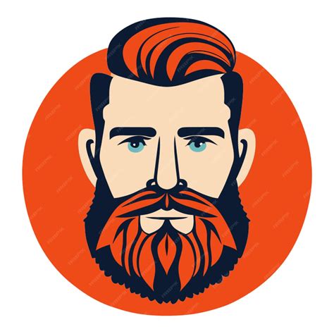 Premium Vector Bearded Man Face Illustration This Illustration Is