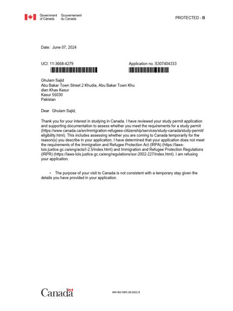 Refusal Letter Pdf Justice Finance And Money Management
