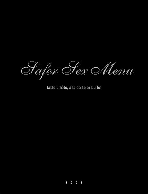 Safer Sex Menu