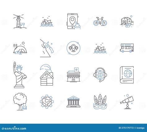 Wellness Tourism Outline Icons Collection Wellness Tourism Health