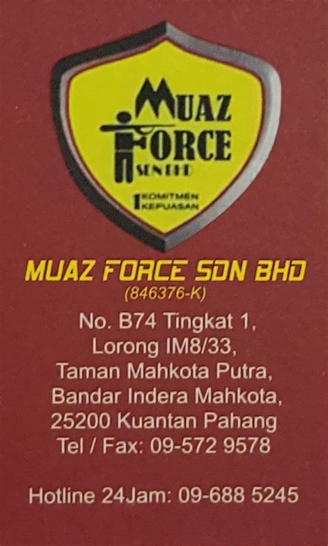 Muaz Force Sdn Bhd Branch Di Bandar Kuantan
