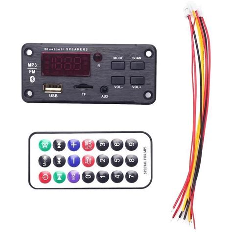 Woeushde Bluetooth Mp3 Wma Carte De Décodeur Télécommande Lecteur 12V