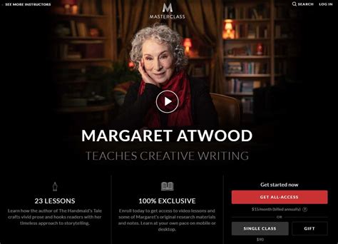 Masterclass Margaret Atwoods Creative Writing Lessons Online Review