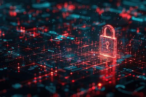 A Digital Padlock Symbolizes Cybersecurity In A Backdrop Of Streaming Binary Data Premium Ai