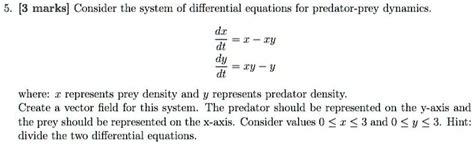 Solved [3 Marks] Consider The System Of Differential Equations For