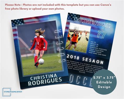Soccer Trading Card Template Trading Card Template Canva Template