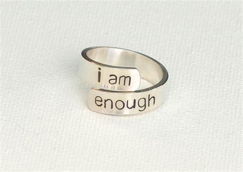 I Am Enough Inspirational Message Ring In 925 Sterling Silver Bypass
