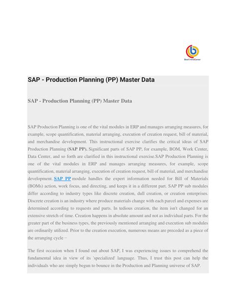 Ppt Sap Pp Module Training Sap S4 Hana Pp Module Sap Hana Pp