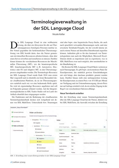 Pdf Terminologieverwaltung In Der Sdl Language Cloud