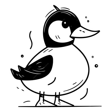 Cute Cartoon Duck Vector Illustration Isolated On White Background