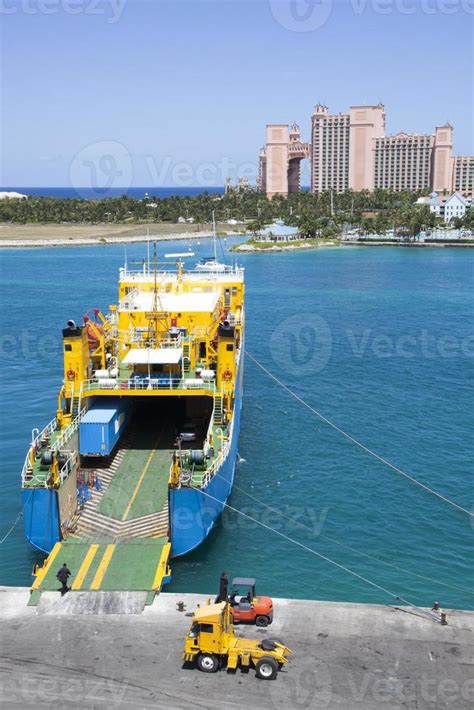 Nassau City Cargo Ship Getting Loaded 17324775 Stock Photo At Vecteezy