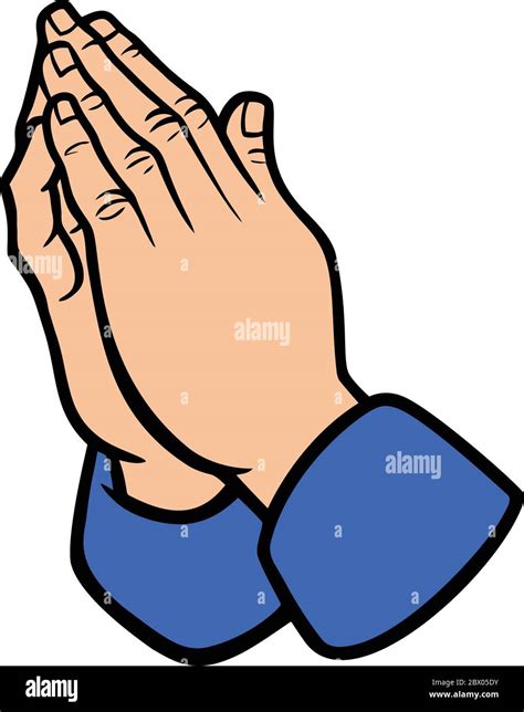 Praying Hands A Cartoon Illustration Of Praying Hands Stock Vector
