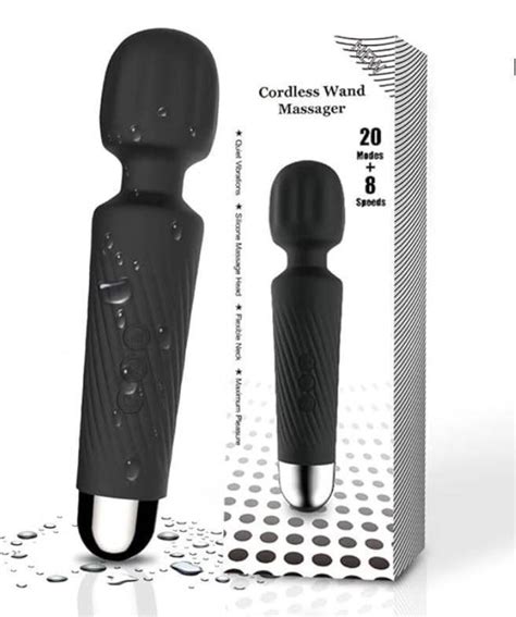 Cordless Rechargeable Wand Massager With 20 Modes And 8 Speeds