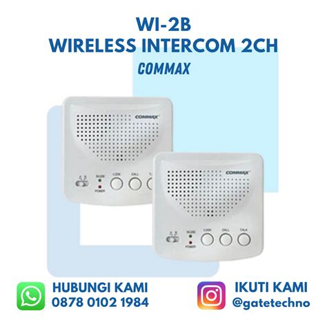 Commax WI 2B Wireless Intercom 2 Channel Gatetechno Com
