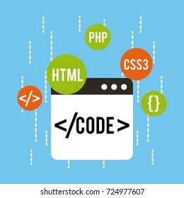 Web Development Code Html Css Php Stock Vector Royalty Free Shutterstock